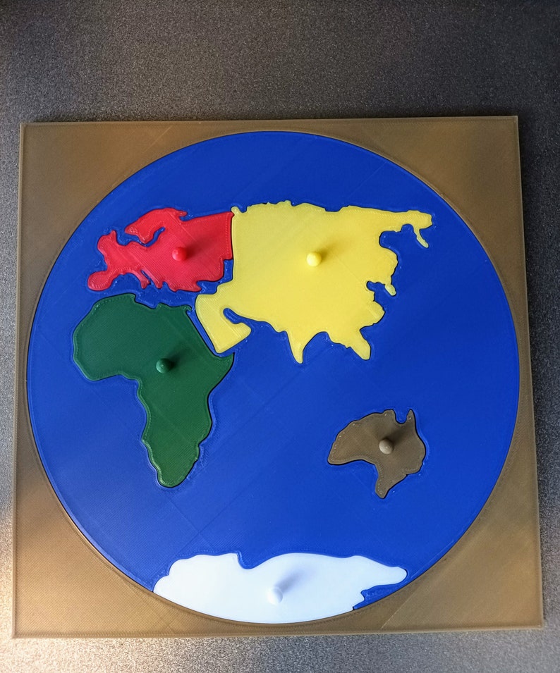 Montessori Continents Puzzle - Etsy