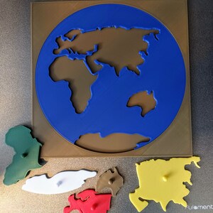 Montessori Continents Puzzle - Etsy