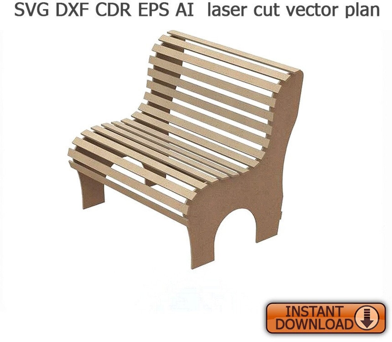Bench. Laser Cut Files SVG DXF CDR Vector Plans Files Instant - Etsy