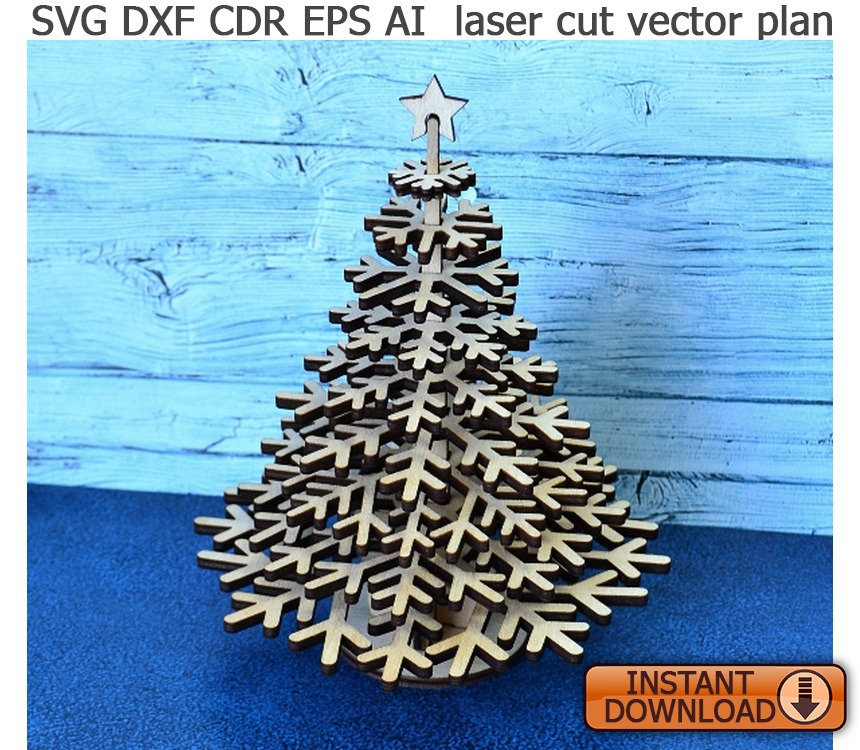 Christmas tree. Laser cut files SVG DXF vector plans | Etsy
