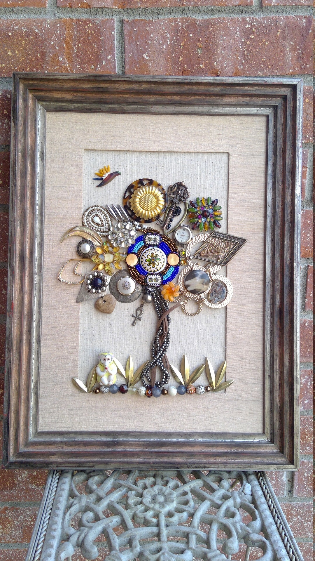 Vintage Jewelry Tree of Life Framed Wall Art Safari With Ankh - Etsy