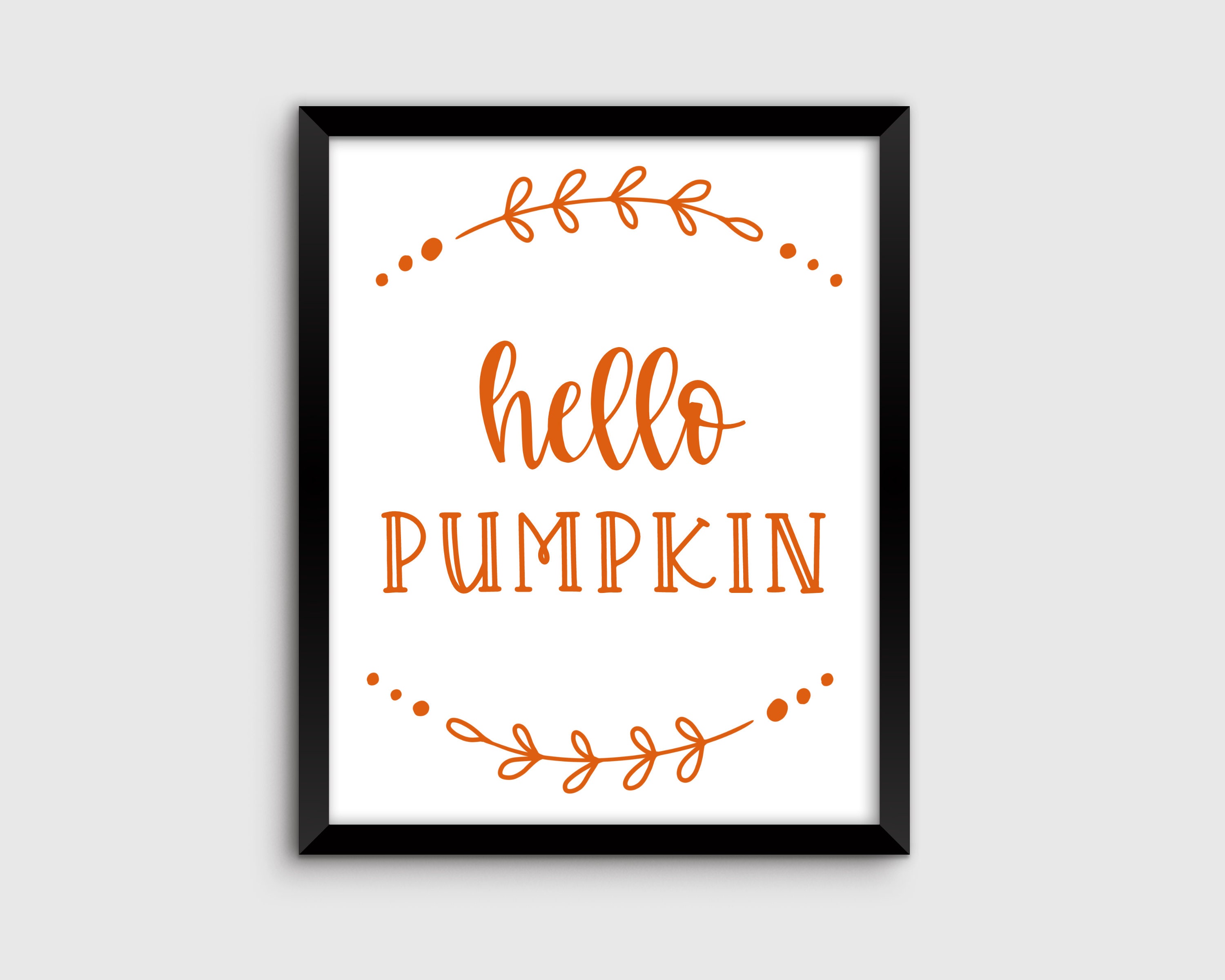 Hello Pumpkin Printable Autumn Printable Fall Wall Decor - Etsy