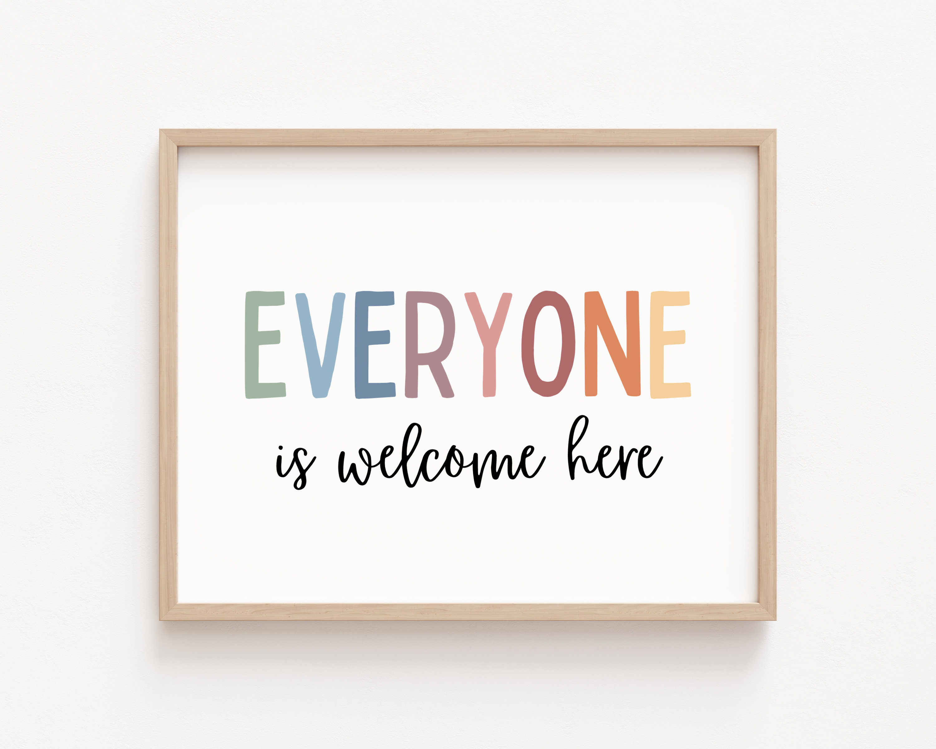 Everyone is Welcome Here Safe Space Sign School Counselor Wall Art ...