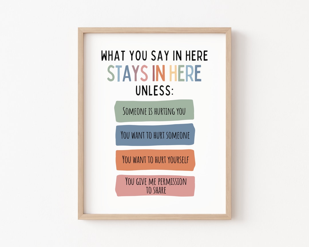 What You Say in Here Stays in Here Poster, Confidentiality Counselor ...