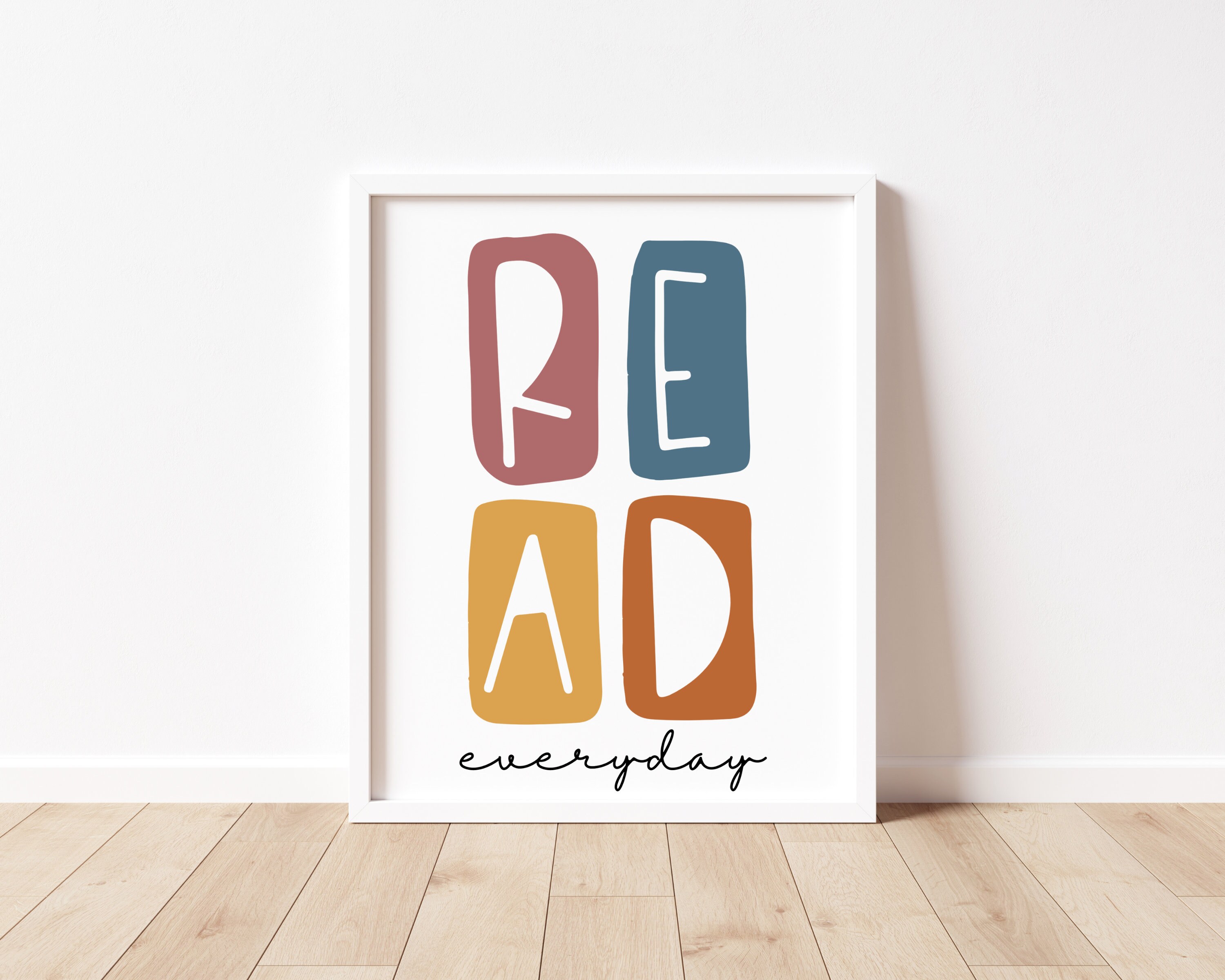 Read Everyday Printable, Classroom Posters, Reading Corner, Boho ...