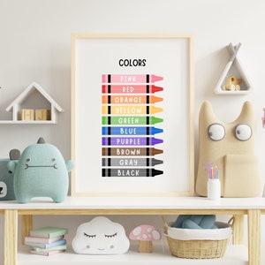 Colors Poster Educational Posters Kindergarten Poster - Etsy
