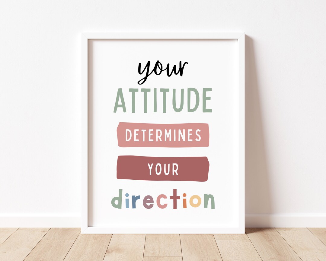 Your Attitude Determines Your Direction Therapy Office Decor Boho ...