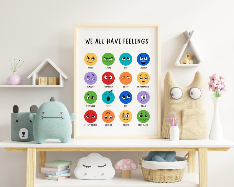 It's Okay to Feel Emotions Poster Rainbow Feelings - Etsy