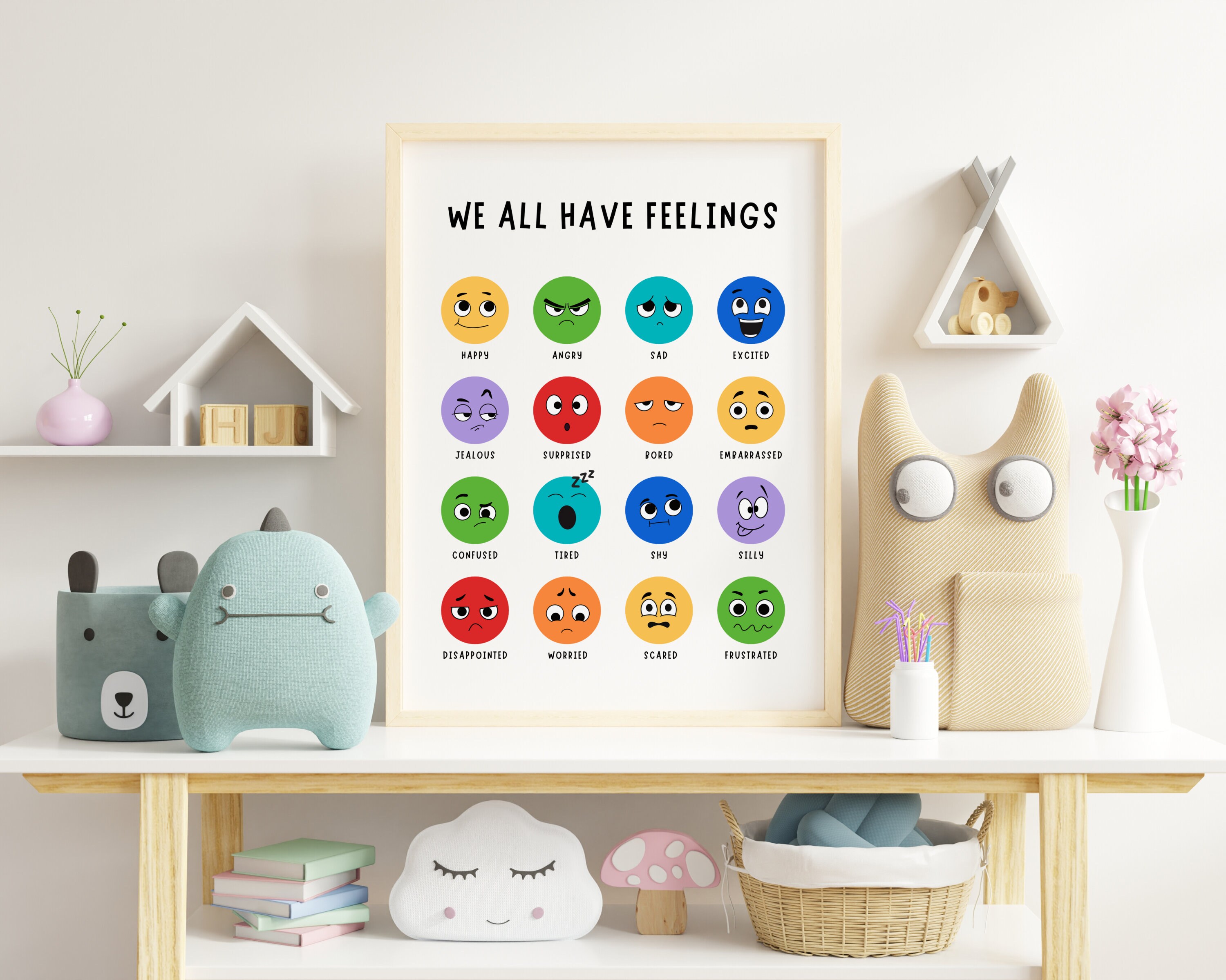 It's Okay to Feel, Emotions Poster, Rainbow Feelings Chart, My Feelings ...