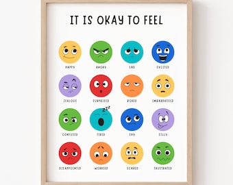 It's Okay to Feel, Feelings Chart Poster, My Feelings Printable ...