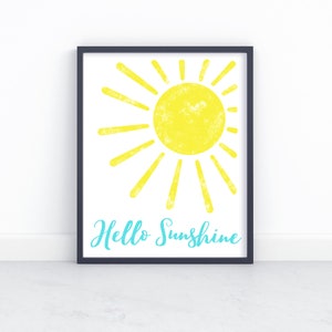 Hello Sunshine Print, Summer Printable Poster, Sun Print Digital ...