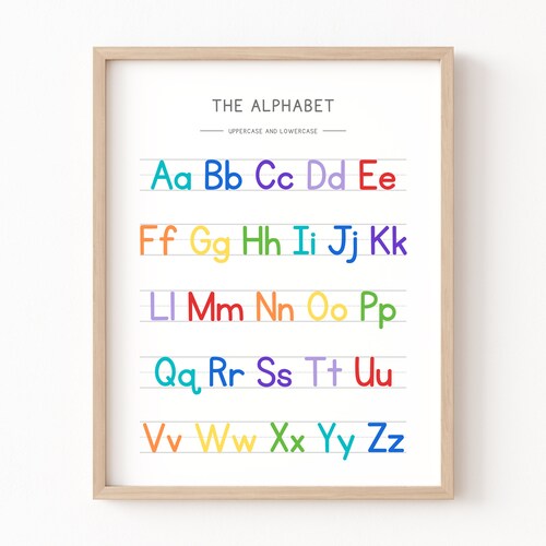Alphabet Chart ABC Poster Rainbow Alphabet Homeschool - Etsy