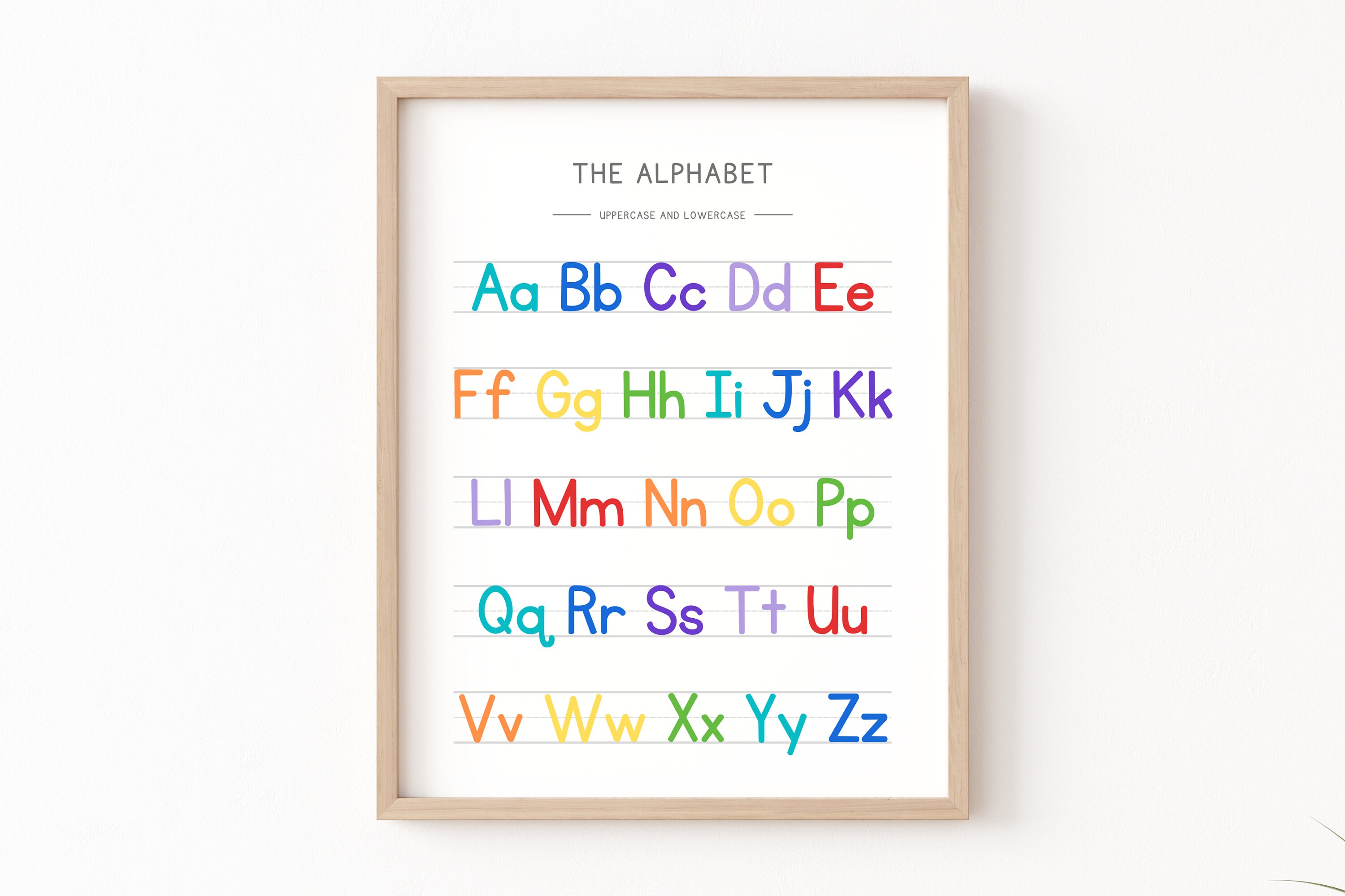 Rainbow Alphabet Poster Handwriting Chart Print Educational - Etsy
