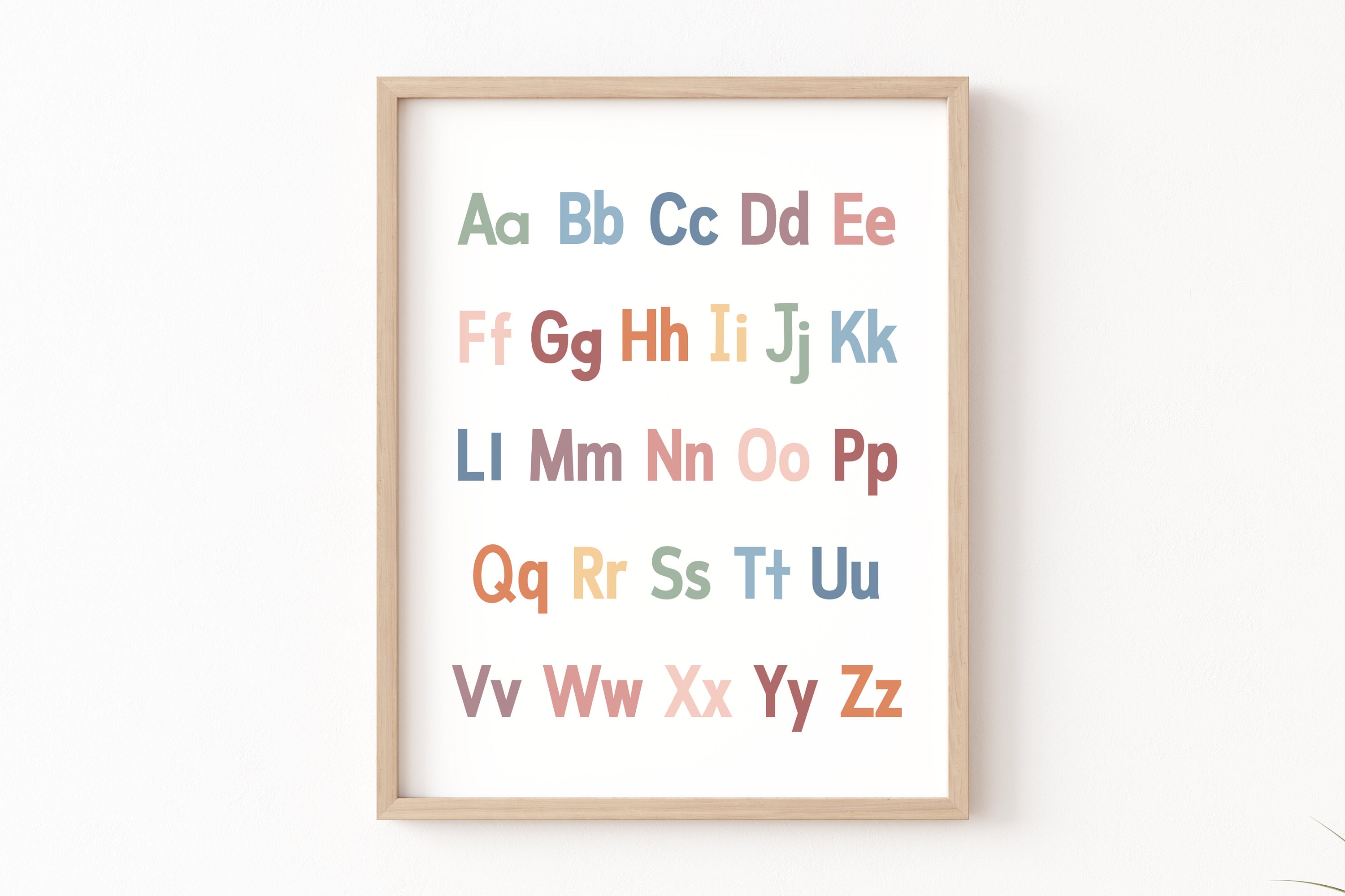 Rainbow Alphabet Poster, ABC Poster, Playroom Wall Decor, Educational ...