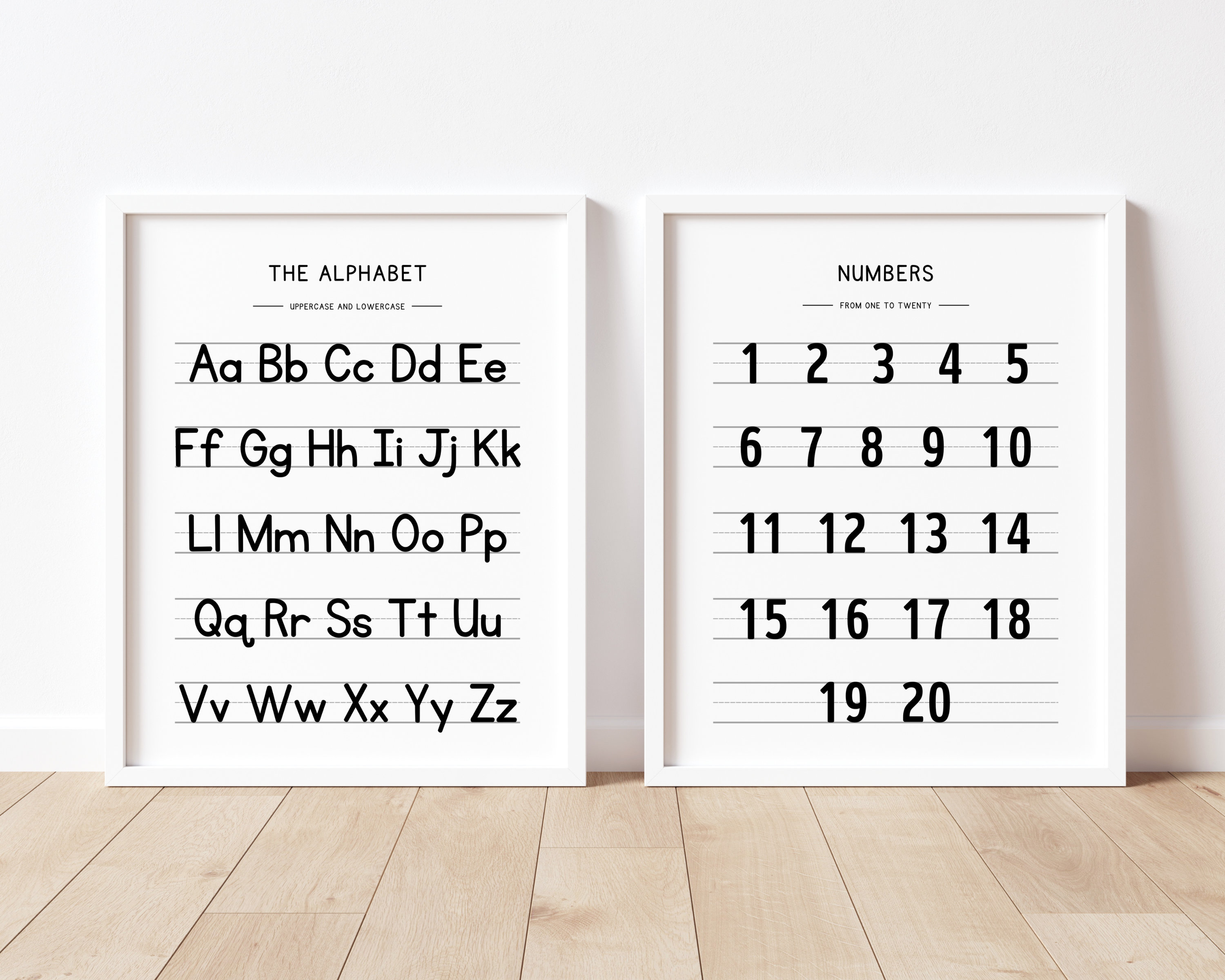 Alphabet Poster Handwriting Chart Print Educational Wall Art - Etsy