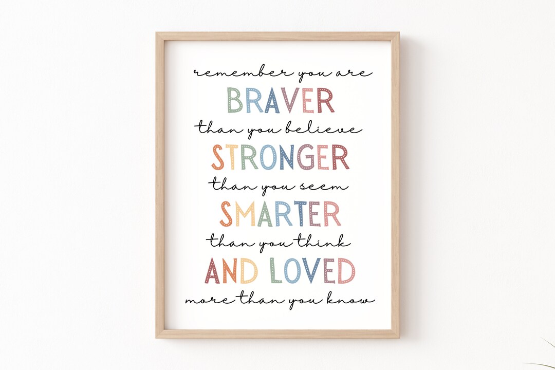 You Are Braver Than You Believe Stronger Than You Seem, Boho Classroom ...