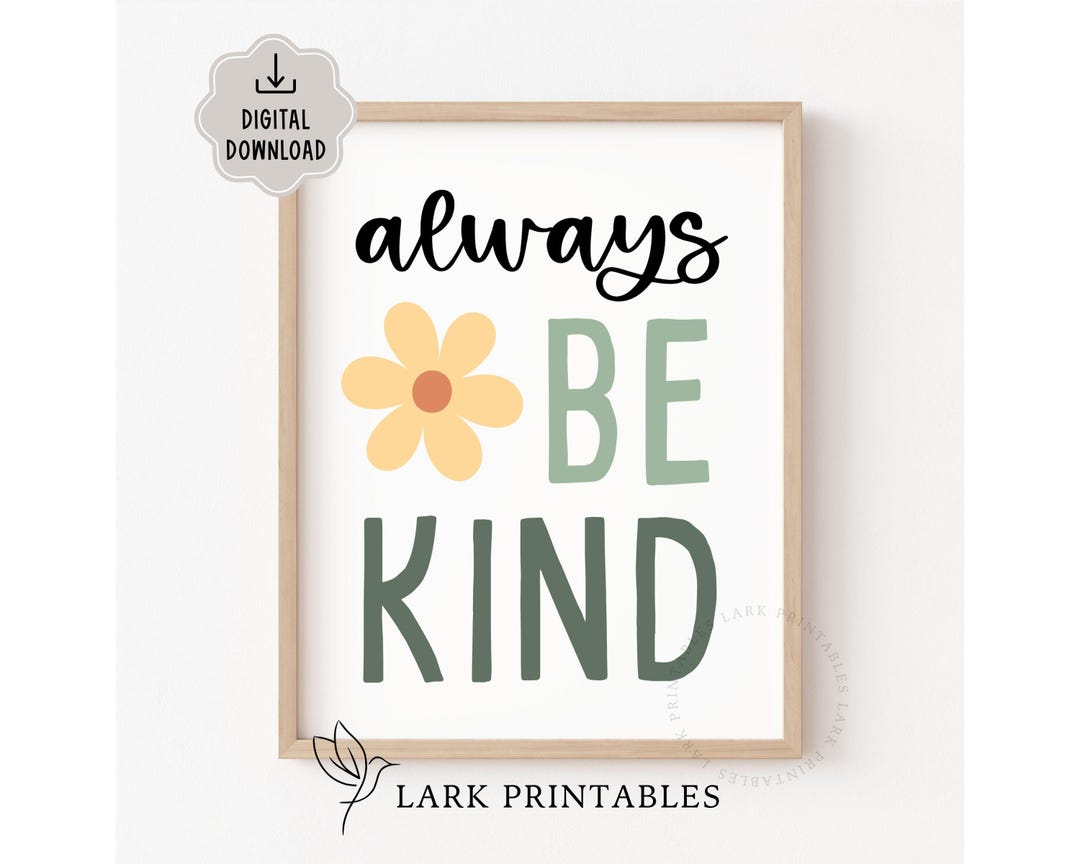 Always Be Kind Printable Poster, Classroom Kindness Decor Be Kind ...