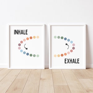 Inhale Exhale Set of 2 Posters Therapy Office Decor Occupational ...