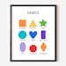 Shapes Poster, Educational Wall Art, Geometric Shapes Print ...