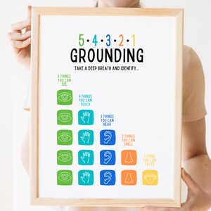 Grounding Technique Exercise Poster 54321 for Anxiety Management School ...