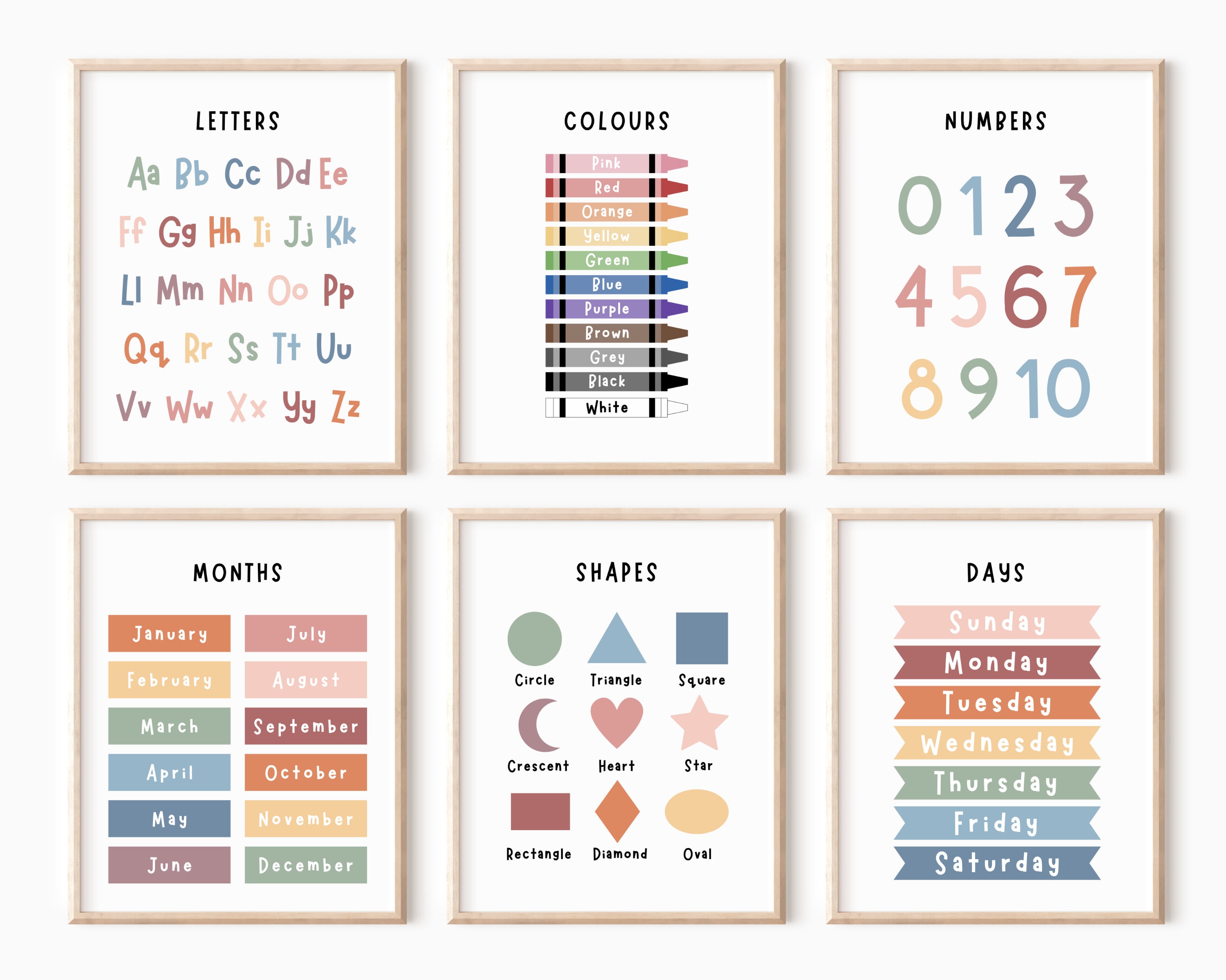 Set of 6 Educational Wall Art Classroom Posters Homeschool - Etsy