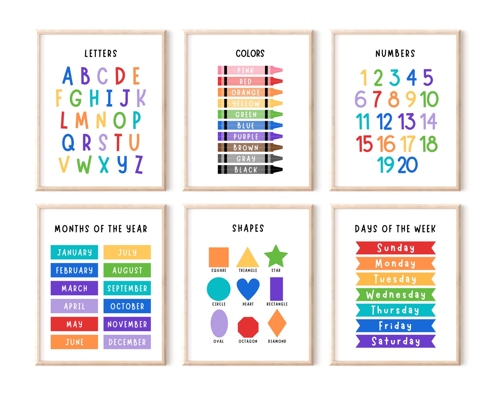 Educational Printable Set of 6 Classroom Sign Homeschool | Etsy