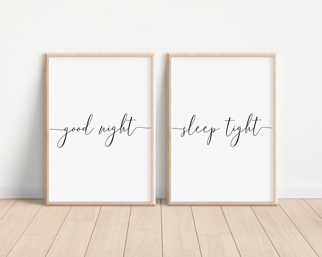 Good Night Sleep Tight Printable, Master Bedroom Wall Decor Over the ...