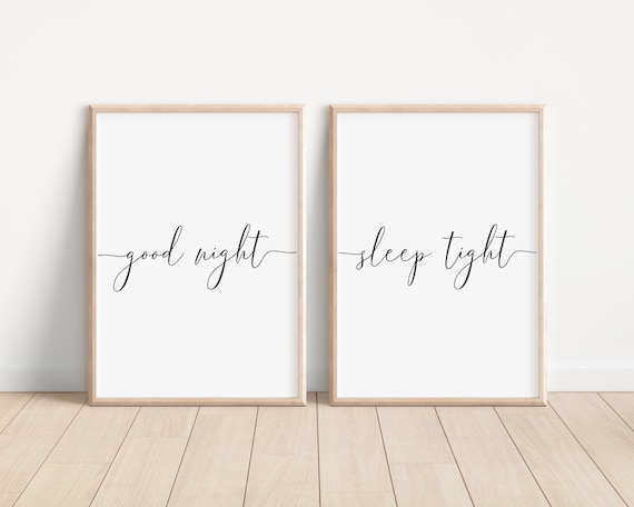 Good Night Sleep Tight Printable Master Bedroom Wall Decor - Etsy