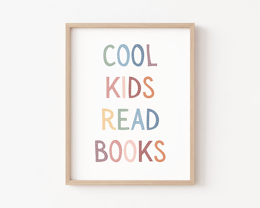 Cool Kids Read Books, Boho Classroom Decor, Reading Corner Wall Art ...