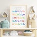 Rainbow Alphabet Poster Handwriting Chart Print Educational - Etsy