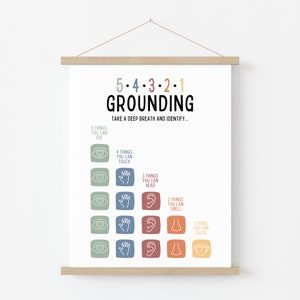 Grounding Technique Exercise Poster 54321 for Anxiety Management School ...