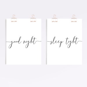 Good Night Sleep Tight Printable, Master Bedroom Wall Decor Over the ...