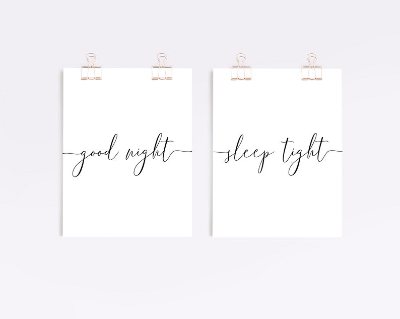 Good Night Sleep Tight Printable, Master Bedroom Wall Decor Over the ...
