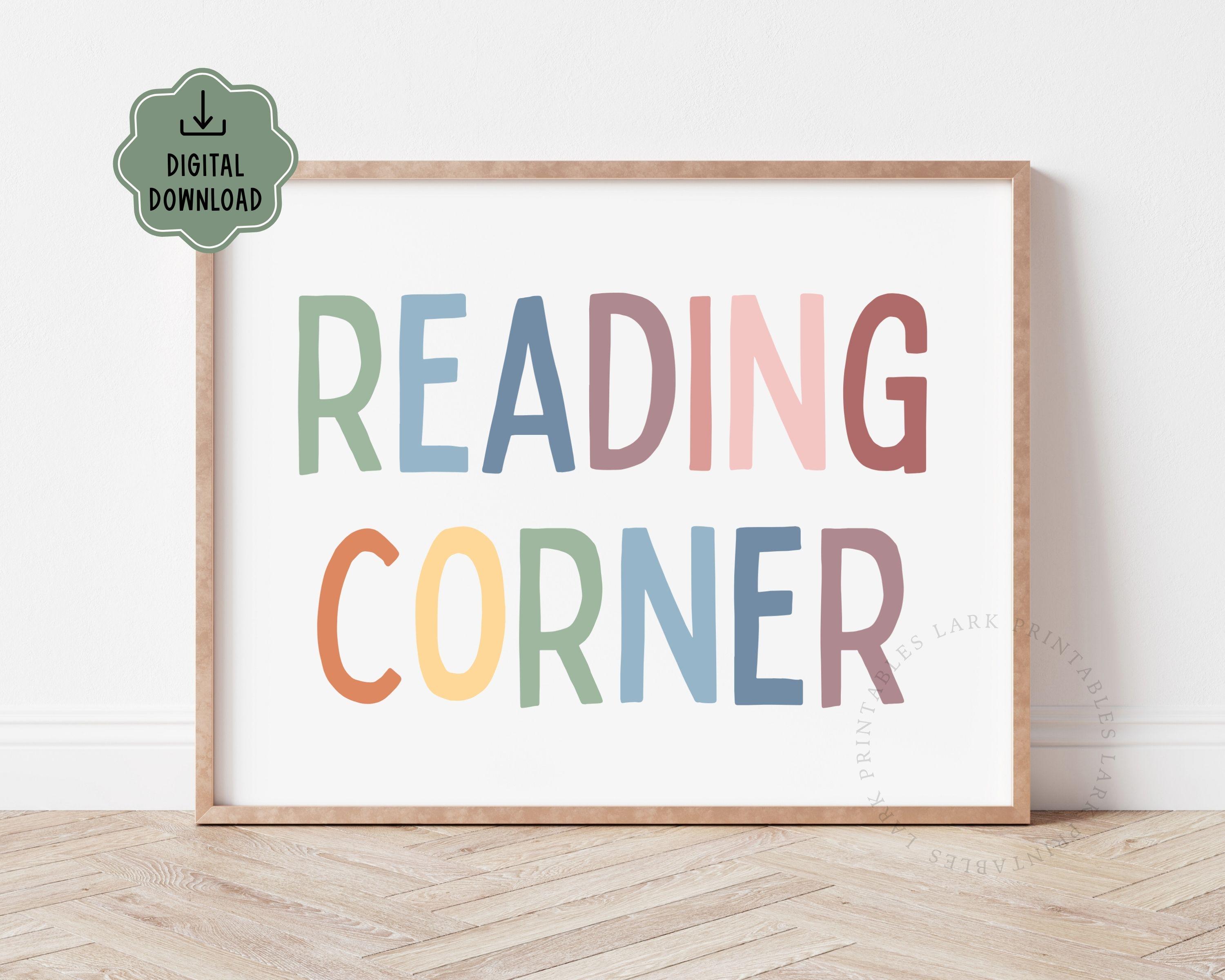 Reading Corner Poster, DIGITAL DOWNLOAD, Kids Reading Sign, Classroom ...