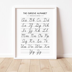 Cursive Handwriting Chart, Homeschool Learning Tools, Alphabet Poster ...