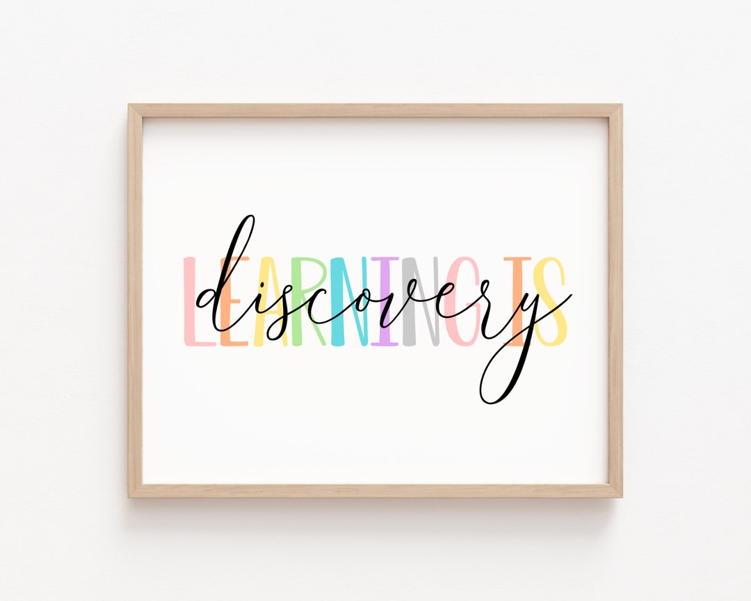 Learning is Discovery Printable, Motivational Classroom Decor Quotes ...