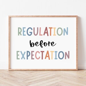 Regulation Before Expectation Printable Poster ADHD Autism Occupational ...