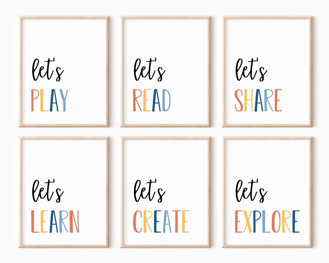 Let's Play Let's Read Let's Learn Let's Create Let's Explore Set of 6 ...