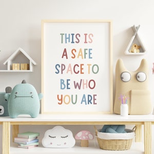 Safe Space to Be Who You Are Poster Therapy Office Decor Psychologist ...