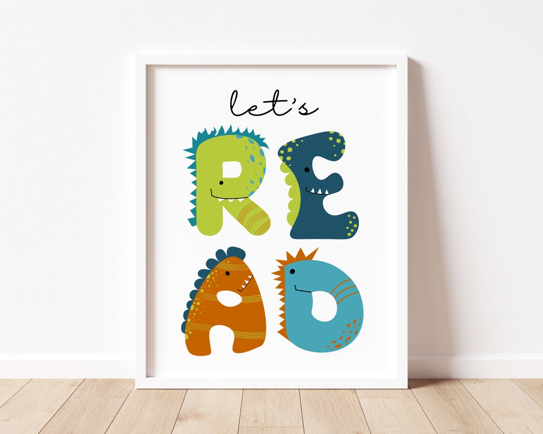 Dinosaur Wall Art Read Sign Dinosaur Decor Playroom Wall - Etsy Australia
