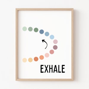 Inhale Exhale Set of 2 Posters Therapy Office Decor Occupational ...