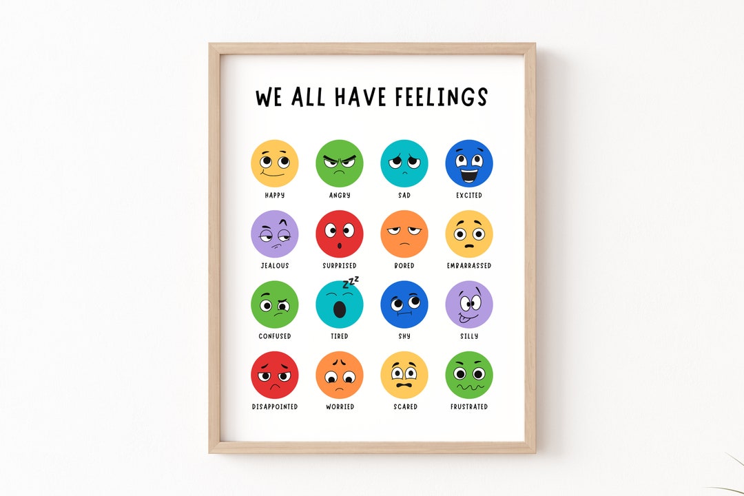 It's Okay to Feel, Emotions Poster, Rainbow Feelings Chart, My Feelings ...