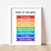 Days of the Week Printable, Educational Wall Art, Playroom Poster, Days ...