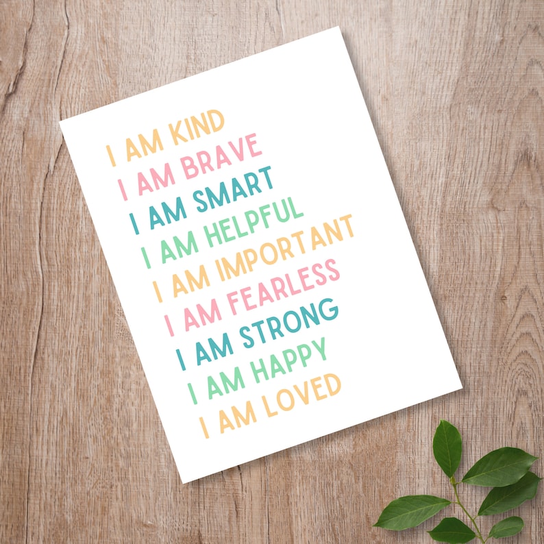 Affirmations for Kids, Pastel Classroom Posters, I Am Affirmations ...