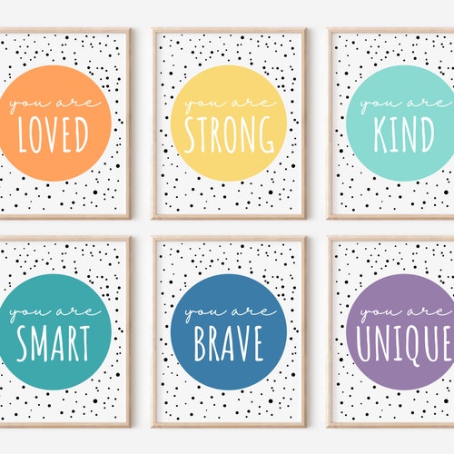 Positive Affirmations for Kids Set of 6 Printables - Etsy