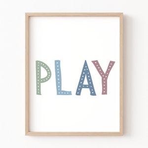Set of 3 Playroom Prints, Play All Day Print, Nursery Wall Art ...