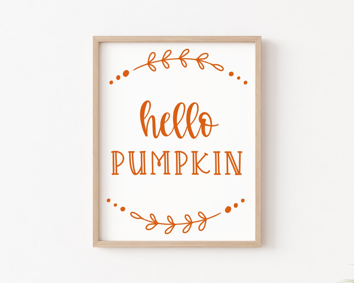 Hello Pumpkin Printable Autumn Printable Fall Wall Decor - Etsy