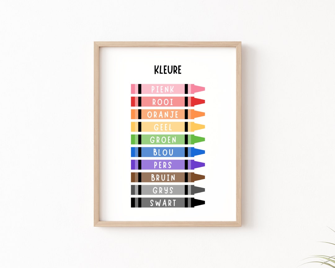 Afrikaans Colors Printable, Homeschool Classroom Decor, Montessori ...