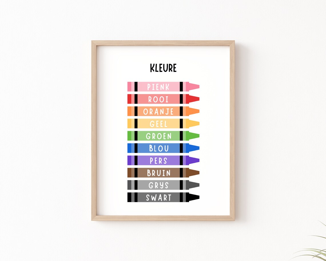 Afrikaans Colors Printable, Homeschool Classroom Decor, Montessori ...