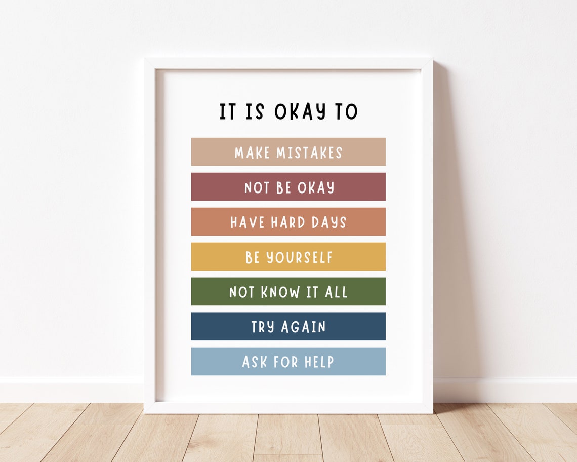 It's Okay to Not Be Okay Poster Boho Classroom Decor - Etsy